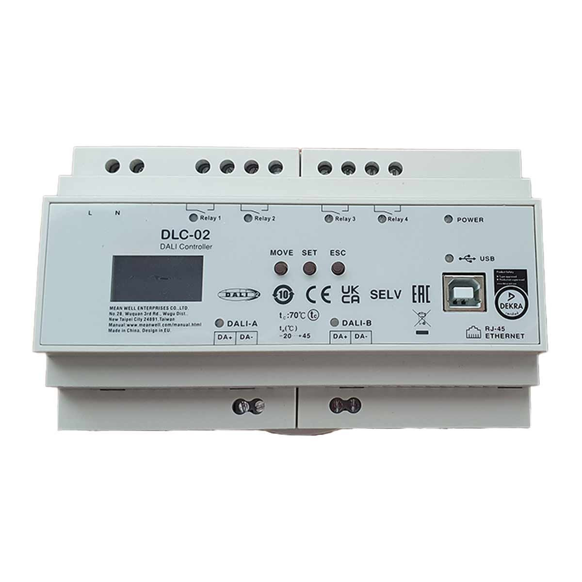 MeanWell DLC-02-KN Gateway KNX-DALI LED Driver Da Guida DIN 2 Linee ...